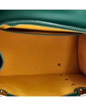 Goyard Pm Saigon Top Handle Bag Coated Canvas With Leather - Green
