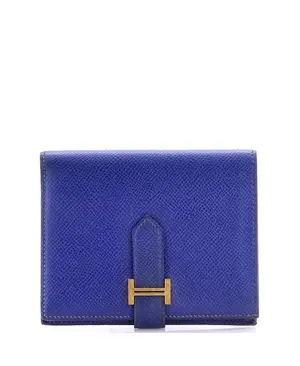 Hermès Compact Bearn Wallet Epsom - Blue