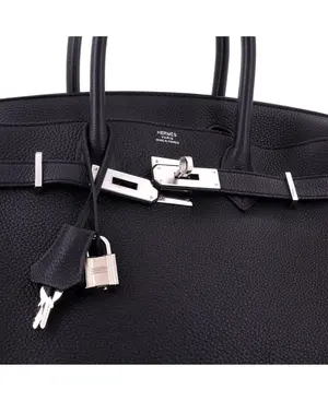 Hermès Birkin 30 Handbag Black Togo With Palladium Hardware - Noir