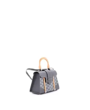 Goyard Structured Saigon Top Handle Bag Coated Canvas With Leather - Gray