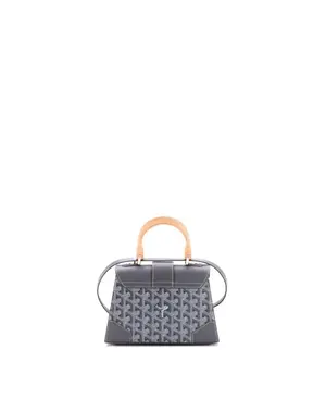 Goyard Structured Saigon Top Handle Bag Coated Canvas With Leather - Gray