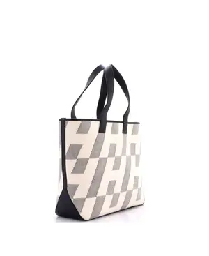 Hermès 40 Cabas H En Biais Tote Canvas With Leather