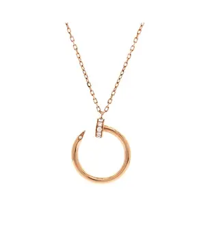 CARTIER Juste Un Clou Pendant Necklace 18k Rose Gold With Diamonds, 16 - Pink