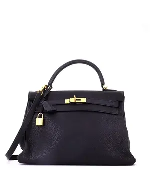 Hermès Kelly 32 Handbag Black Togo With Gold Hardware - Noir