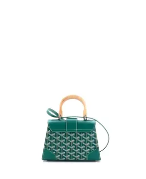 Goyard Structured Saigon Top Handle Bag Coated Canvas With Leather - Green