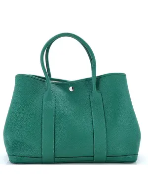 Hermès 36 Garden Party Tote Leather Green