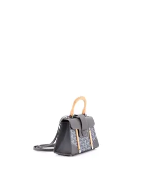 Goyard Structured Saigon Top Handle Bag Coated Canvas With Leather - Gray