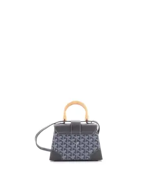 Goyard Structured Saigon Top Handle Bag Coated Canvas With Leather - Gray