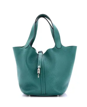Hermès Mm Picotin Lock Bag Clemence - Green