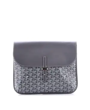 Goyard Coursier Messenger Bag Coated Canvas And Leather - Gray