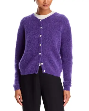 American Vintage Round Neck Buttoned Ball Cardigan Cosmos