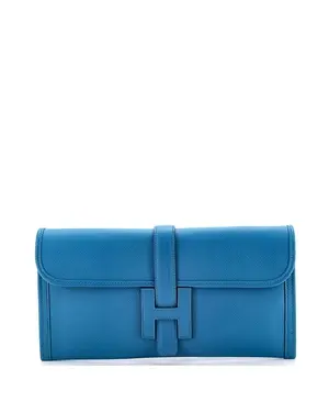 Hermès 29 Jige Elan Clutch Epsom - Blue