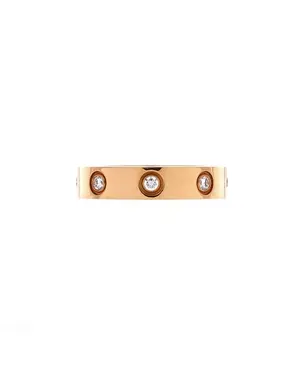 CARTIER Love Wedding Band 8 Diamonds Ring 18k Rose Gold With Diamonds - Pink