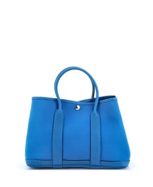 Hermès 30 Garden Party Tote Toile And Leather Blue