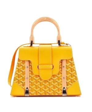 Goyard Pm Saigon Top Handle Bag Coated Canvas With Leather Yellow