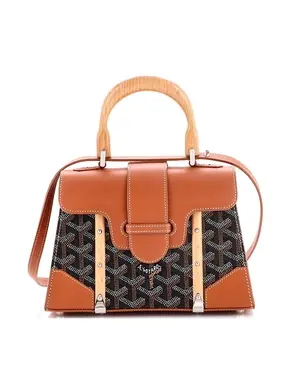 Goyard Structured Saigon Top Handle Bag Coated Canvas With Leather - Brown