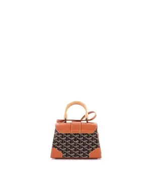 Goyard Structured Saigon Top Handle Bag Coated Canvas With Leather - Brown