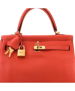 Hermès Kelly 25 Handbag Orange Swift With Gold Hardware