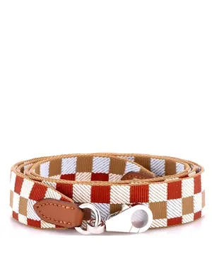 Hermès 25 Sangle Shoulder Strap Maxi Quadrille Canvas - Brown