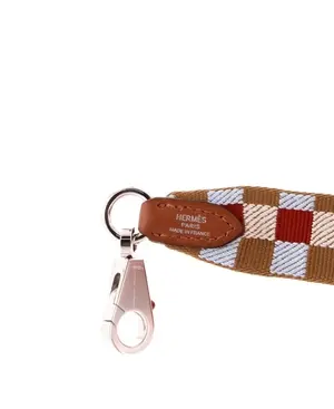 Hermès 25 Sangle Shoulder Strap Maxi Quadrille Canvas