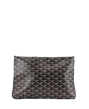 Goyard Mm Senat Zip Pouch Coated Canvas - Black