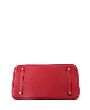 Hermès Birkin 35 Handbag Red Clemence With Gold Hardware