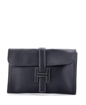 Hermès Pm Jige Clutch Epsom - Blue
