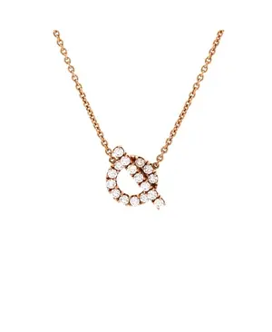 Hermès Finesse Pendant Necklace 18k Rose Gold And Diamonds, 16 - Pink
