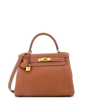 Hermès Kelly 28 Handbag Brown Togo With Hardware - Gold