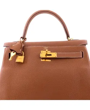 Hermès Kelly 28 Handbag Brown Togo With Hardware - Gold