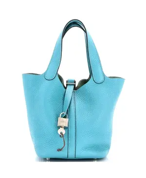 Hermès Pm Picotin Lock Bag Clemence - Blue