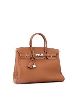 Hermès Birkin 35 Handbag Brown Togo With Palladium Hardware - Gold