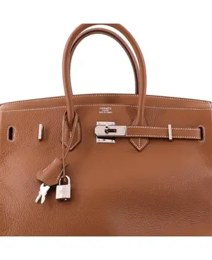 Hermès Birkin 35 Handbag Brown Togo With Palladium Hardware - Gold