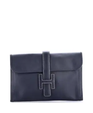 Hermès Pm Jige Clutch Epsom - Blue