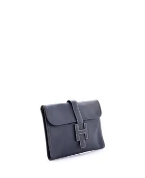 Hermès Pm Jige Clutch Epsom - Blue