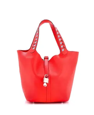 Hermès Mm Picotin Lock Bag Tressage Epsom - Red