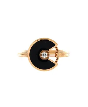 CARTIER Amulette De Ring 18k Rose Gold With Diamond And Onyx - Pink