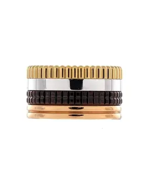 BOUCHERON Large Quatre Classique Ring 18k Tricolor And Pvd - Gold