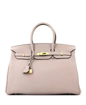 Hermès Birkin 35 Handbag Grey Togo With Gold Hardware - Gris Tourterelle