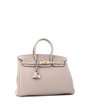 Hermès Birkin 35 Handbag Grey Togo With Gold Hardware - Gris Tourterelle