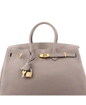 Hermès Birkin 35 Handbag Grey Togo With Gold Hardware - Gris Tourterelle