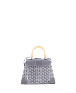 Goyard Pm Saigon Top Handle Bag Coated Canvas With Leather - Gray