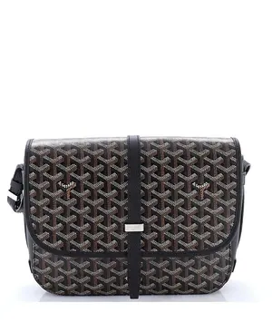Goyard Mm Belvedere Ii Messenger Bag Coated Canvas - Black