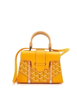 Goyard Structured Saigon Top Handle Bag Coated Canvas With Leather - Yellow