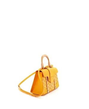 Goyard Structured Saigon Top Handle Bag Coated Canvas With Leather - Yellow