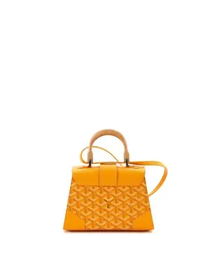 Goyard Structured Saigon Top Handle Bag Coated Canvas With Leather - Yellow