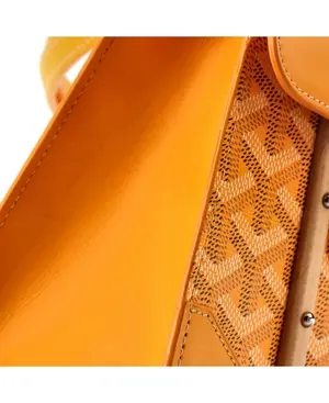 Goyard Structured Saigon Top Handle Bag Coated Canvas With Leather - Yellow