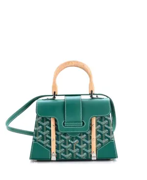 Goyard Structured Saigon Top Handle Bag Coated Canvas With Leather - Green