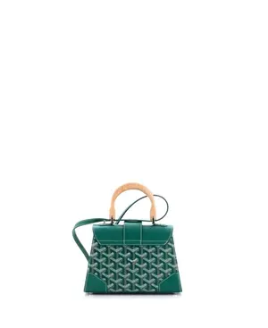 Goyard Structured Saigon Top Handle Bag Coated Canvas With Leather - Green
