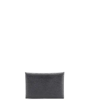 Hermès Calvi Card Holder Lizard - Black